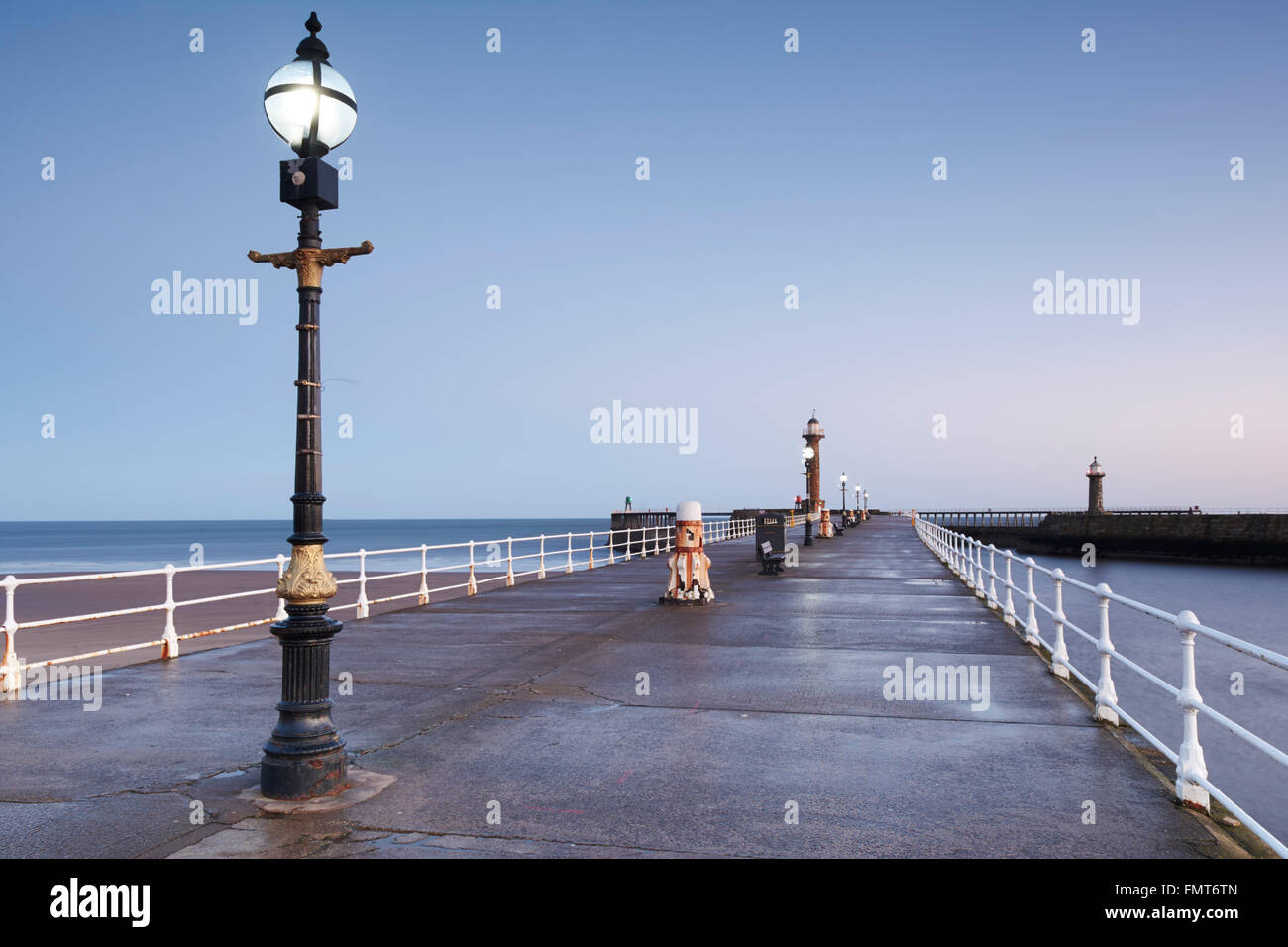 Whitby Piers - Whitby, England, UK Stock Photo - Alamy