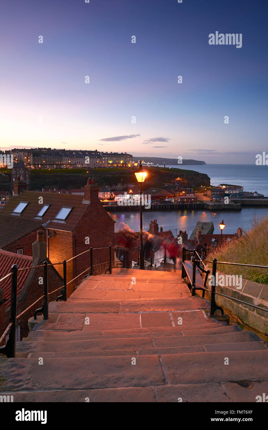 Whitby steps sunset hi-res stock photography and images - Alamy