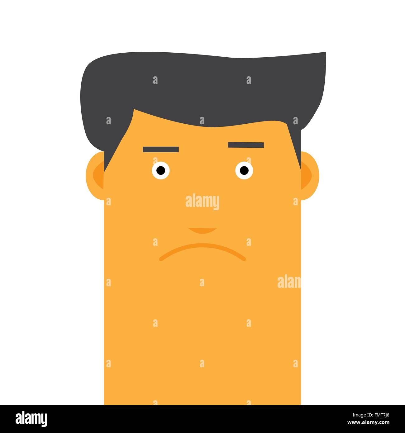 Flat face stylish angry man avatar vector character Stock Vector Image ...