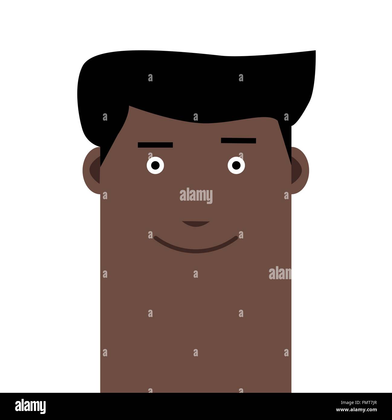 Flat face stylish joyful man avatar vector character Stock Vector Image ...