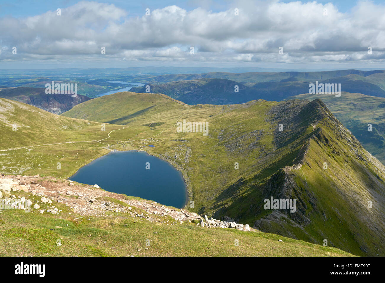 View from Hellvellyn Summit - Lake District, England, UK Stock Photo ...