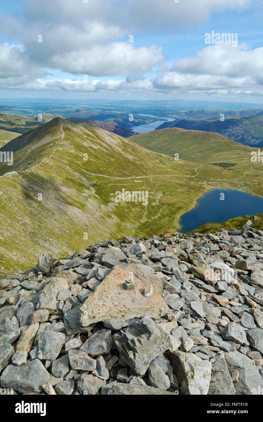 View from Hellvellyn Summit - Lake District, England, UK Stock Photo ...
