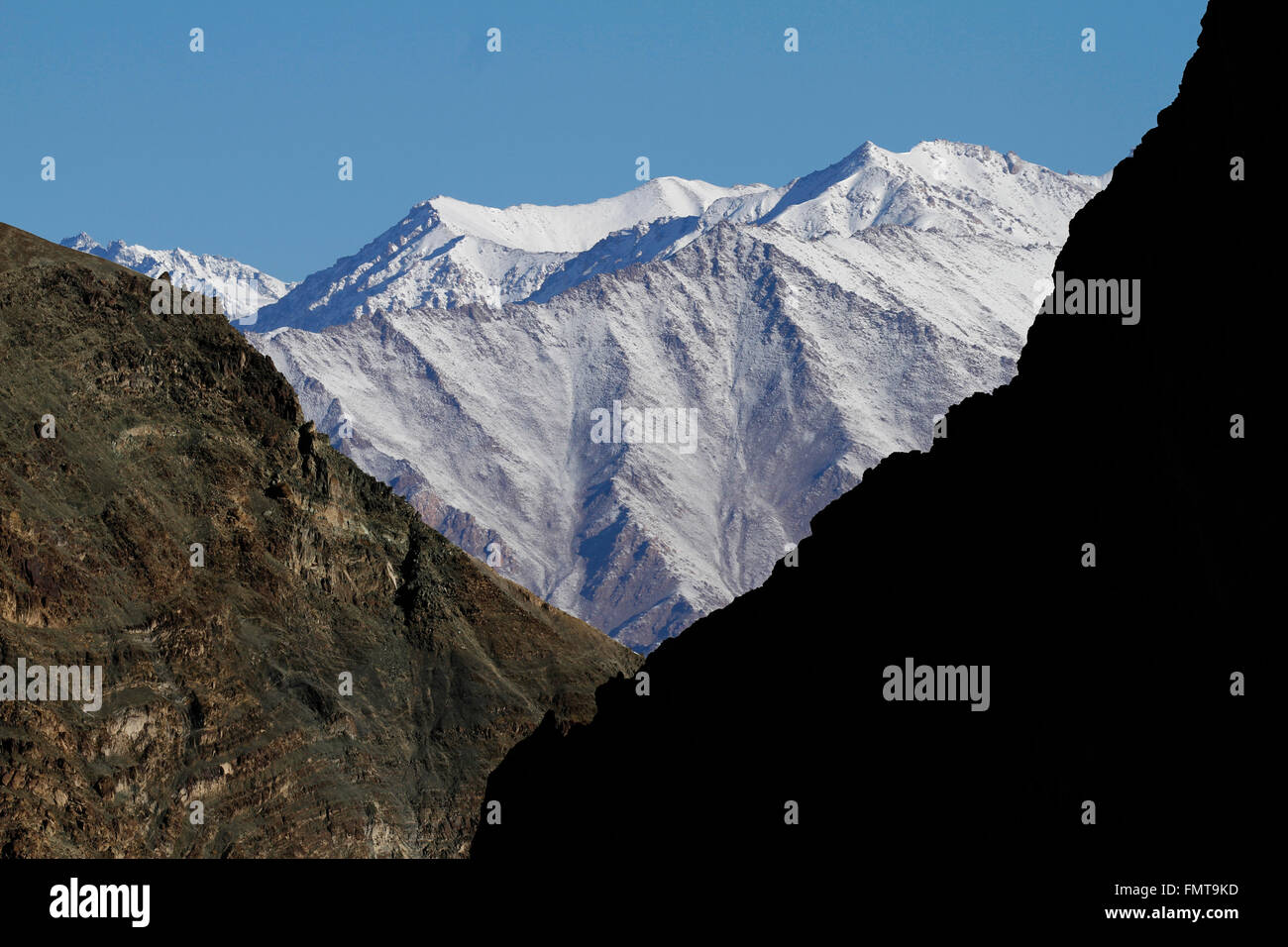 Lights and shadows in Himalayan mountains in Ladakh, India. Hemis High ...