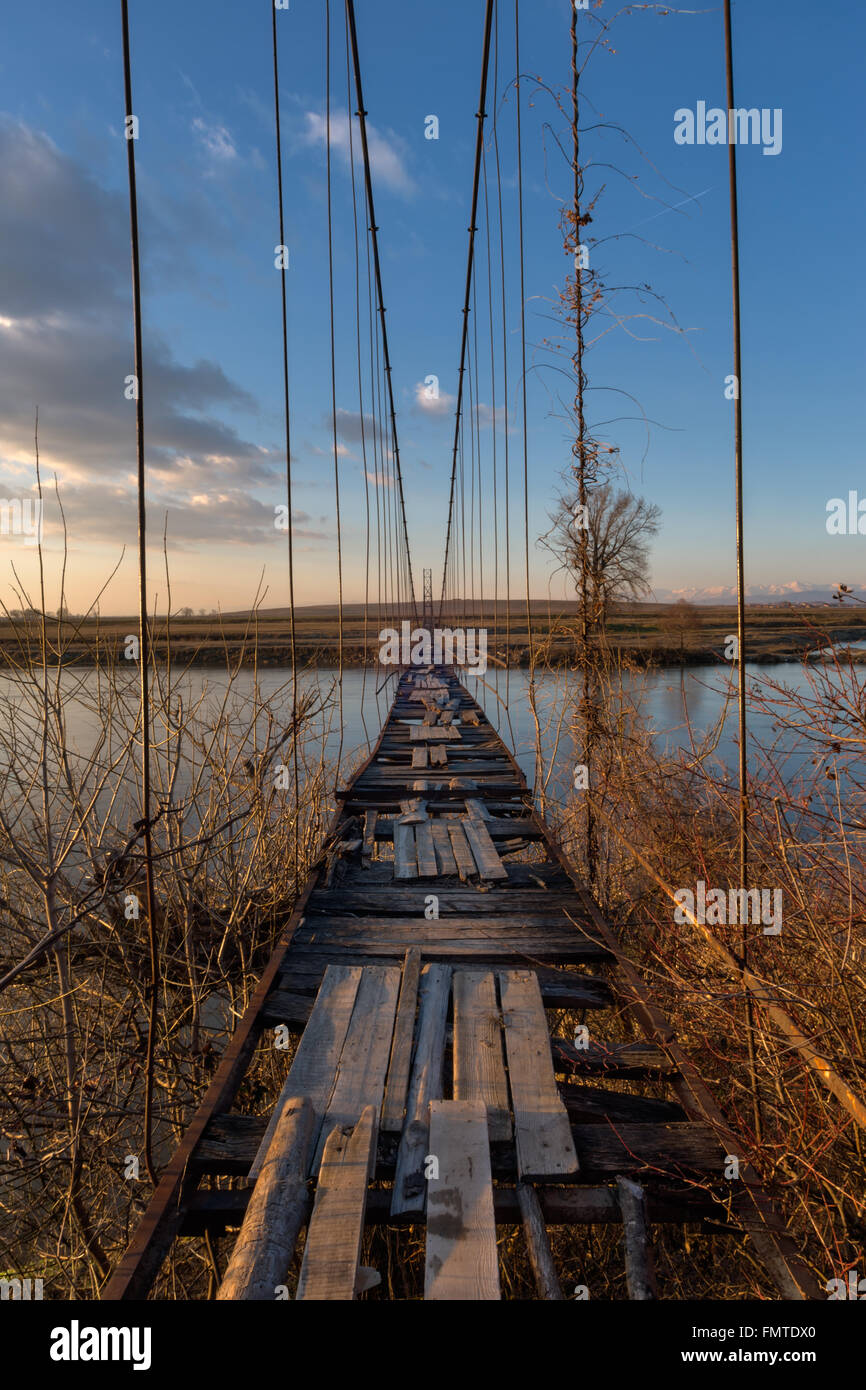 Rope suspension plank bridge hi-res stock photography and images - Alamy