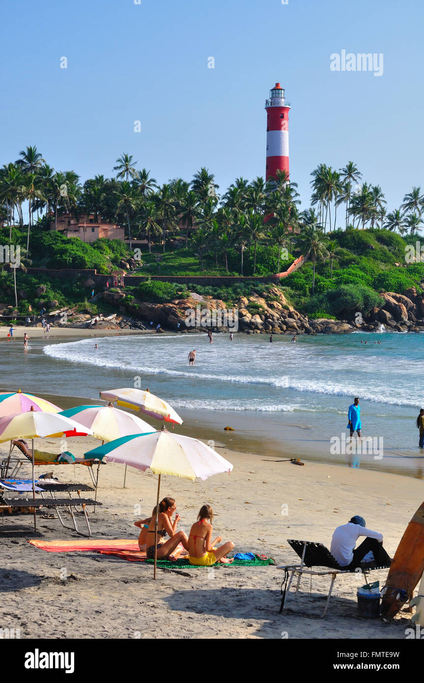 Kovalam Lighthouse beach Stock Photo - Alamy