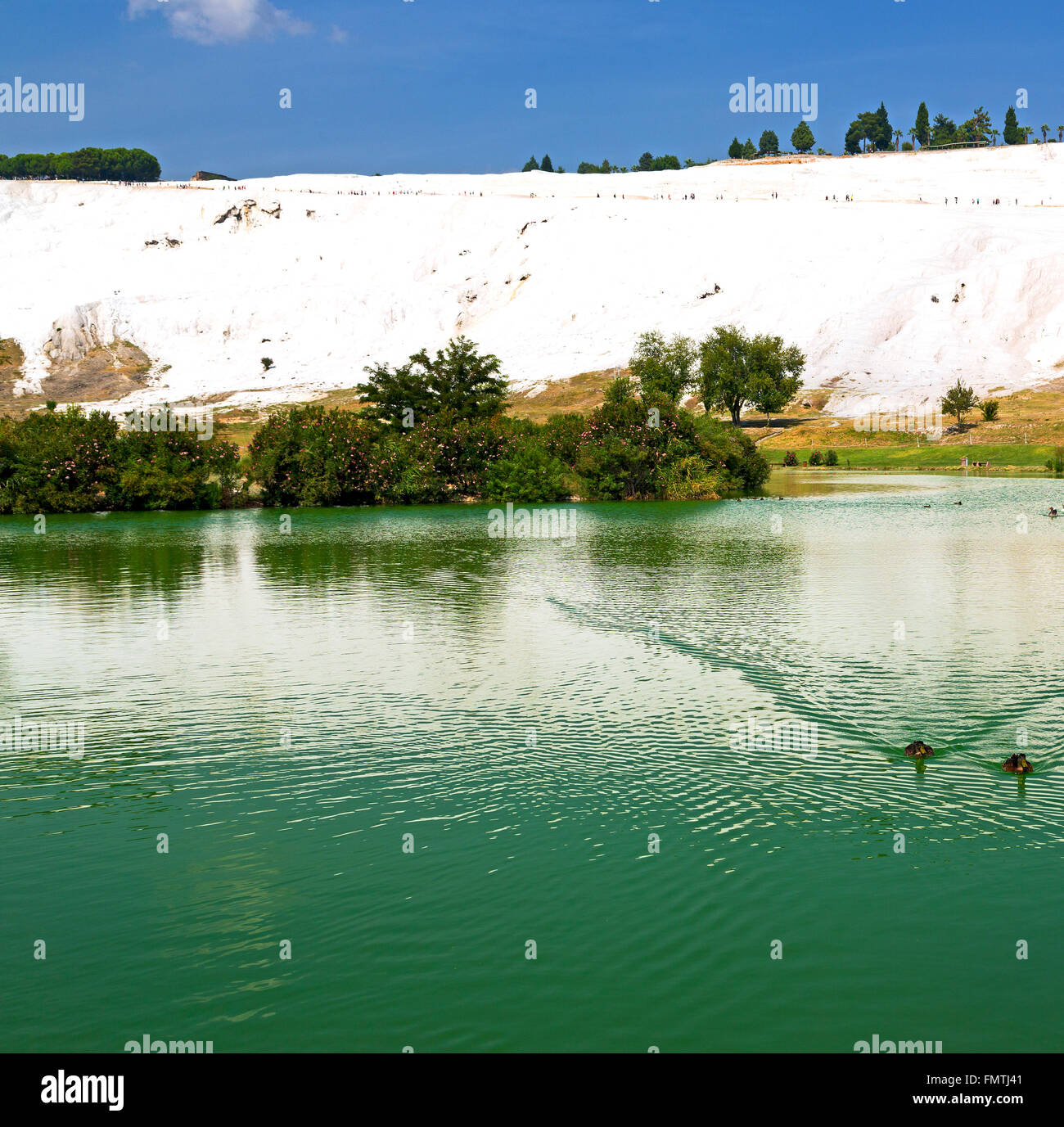abstract in pamukkale turkey asia the old calcium bath and travertine ...