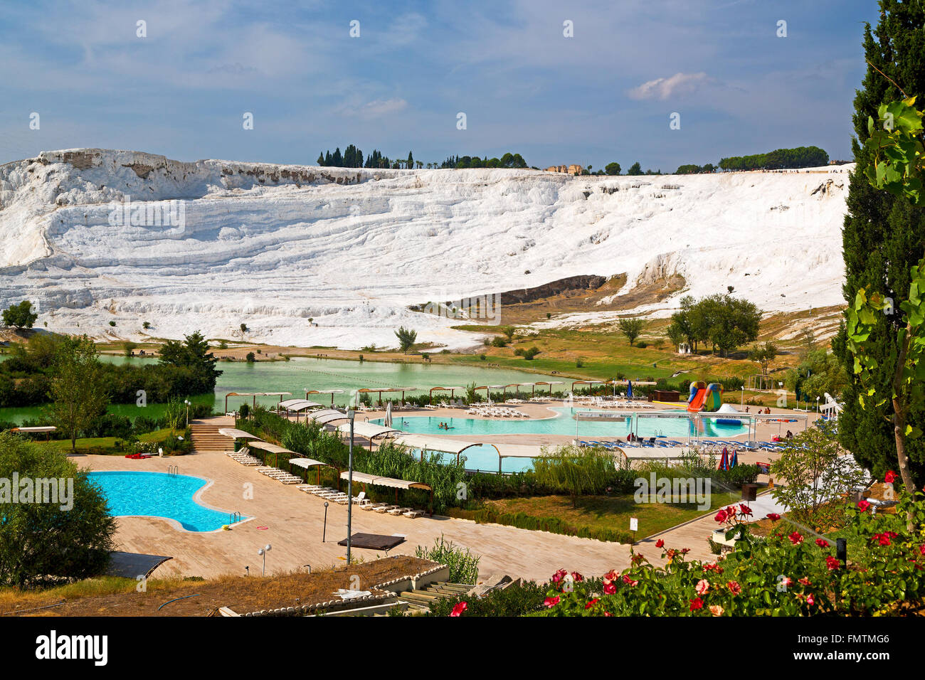 abstract in pamukkale turkey asia the old calcium bath and travertine ...