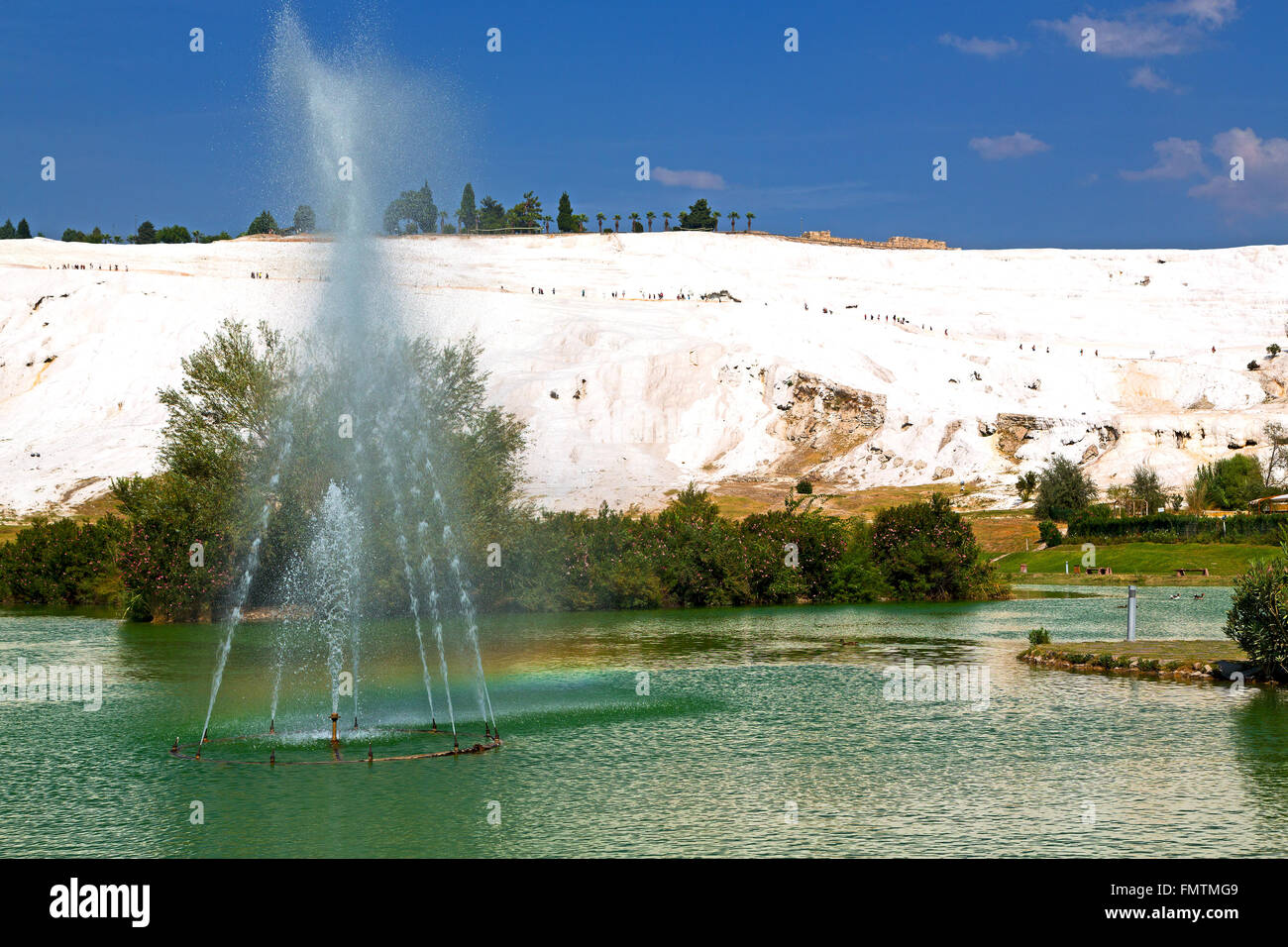 abstract in pamukkale turkey asia the old calcium bath and travertine ...