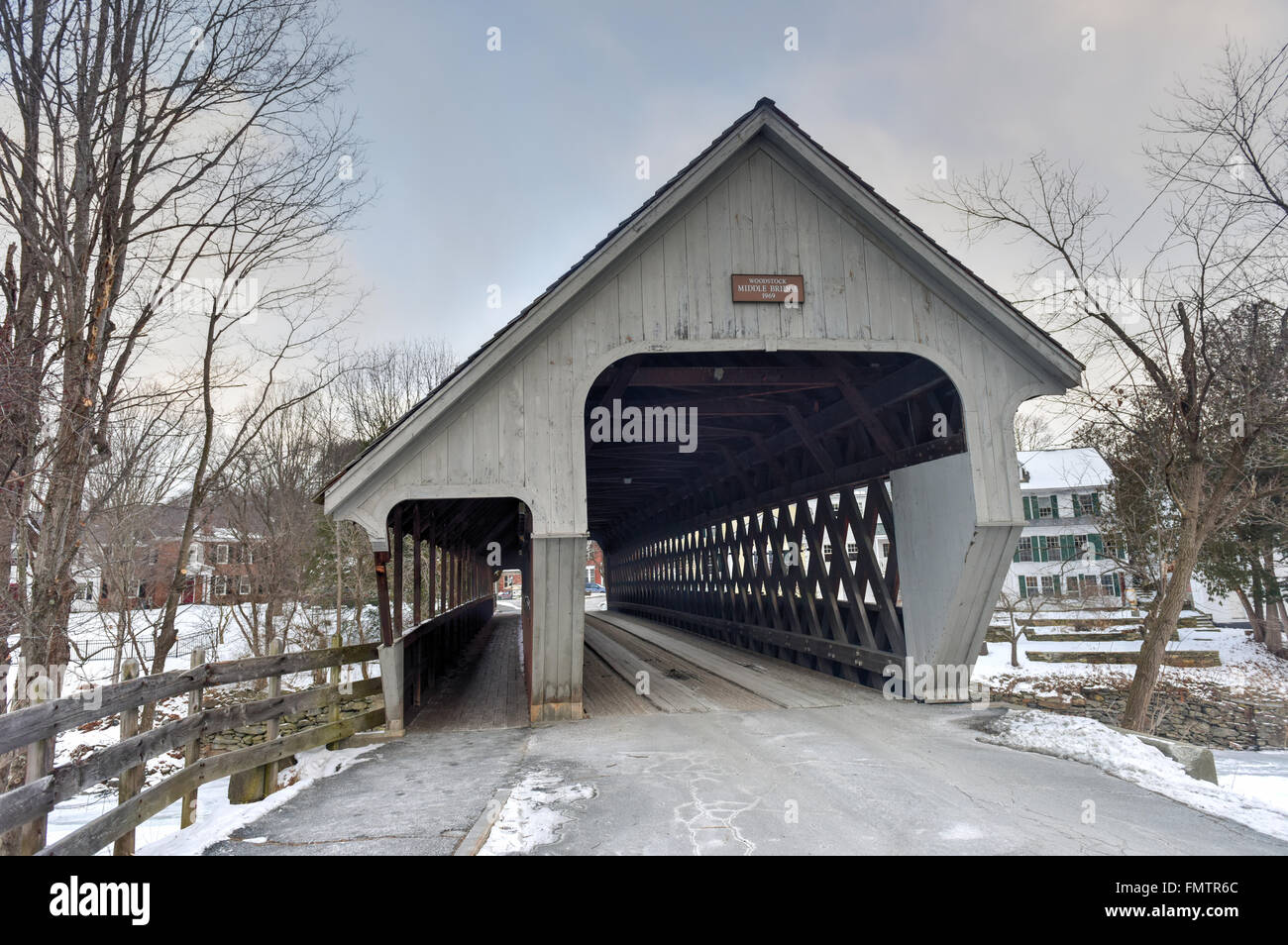 Middle Covered Bridge in Woodstock, Vermont Stock Photo - Alamy