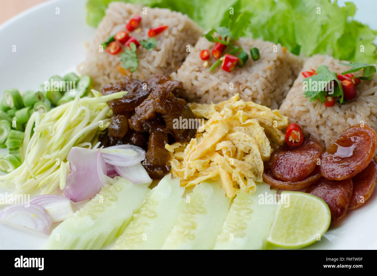 Rice Mixed with Shrimp paste Stock Photo - Alamy