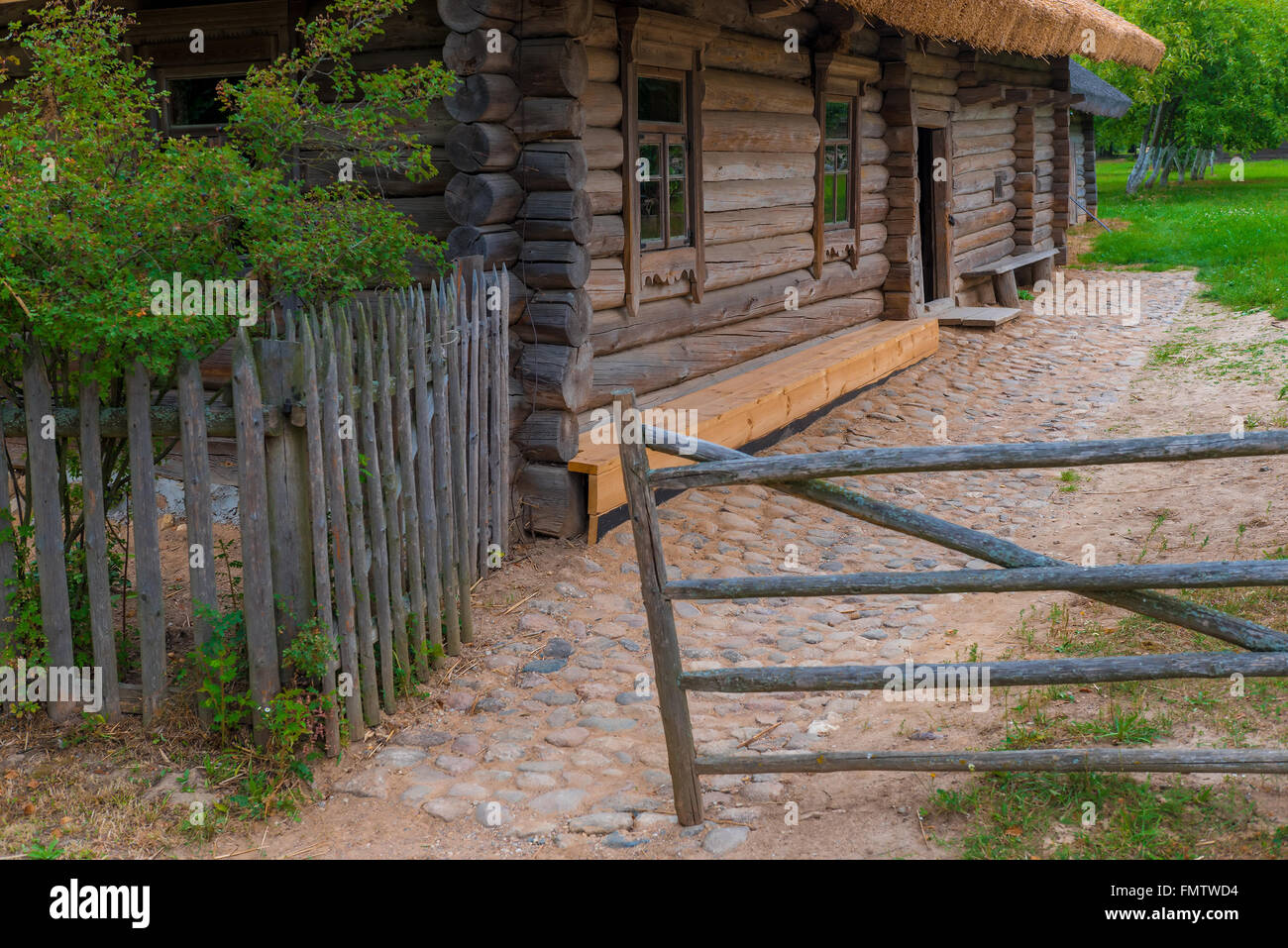 Village house home courtyard hi-res stock photography and images - Alamy