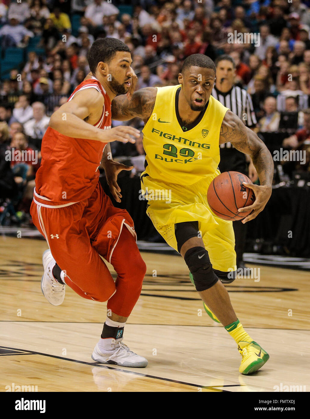 Las Vegas, NV, USA. 12th Mar, 2016. Oregon F # 23 Elgin Cook game stats ...