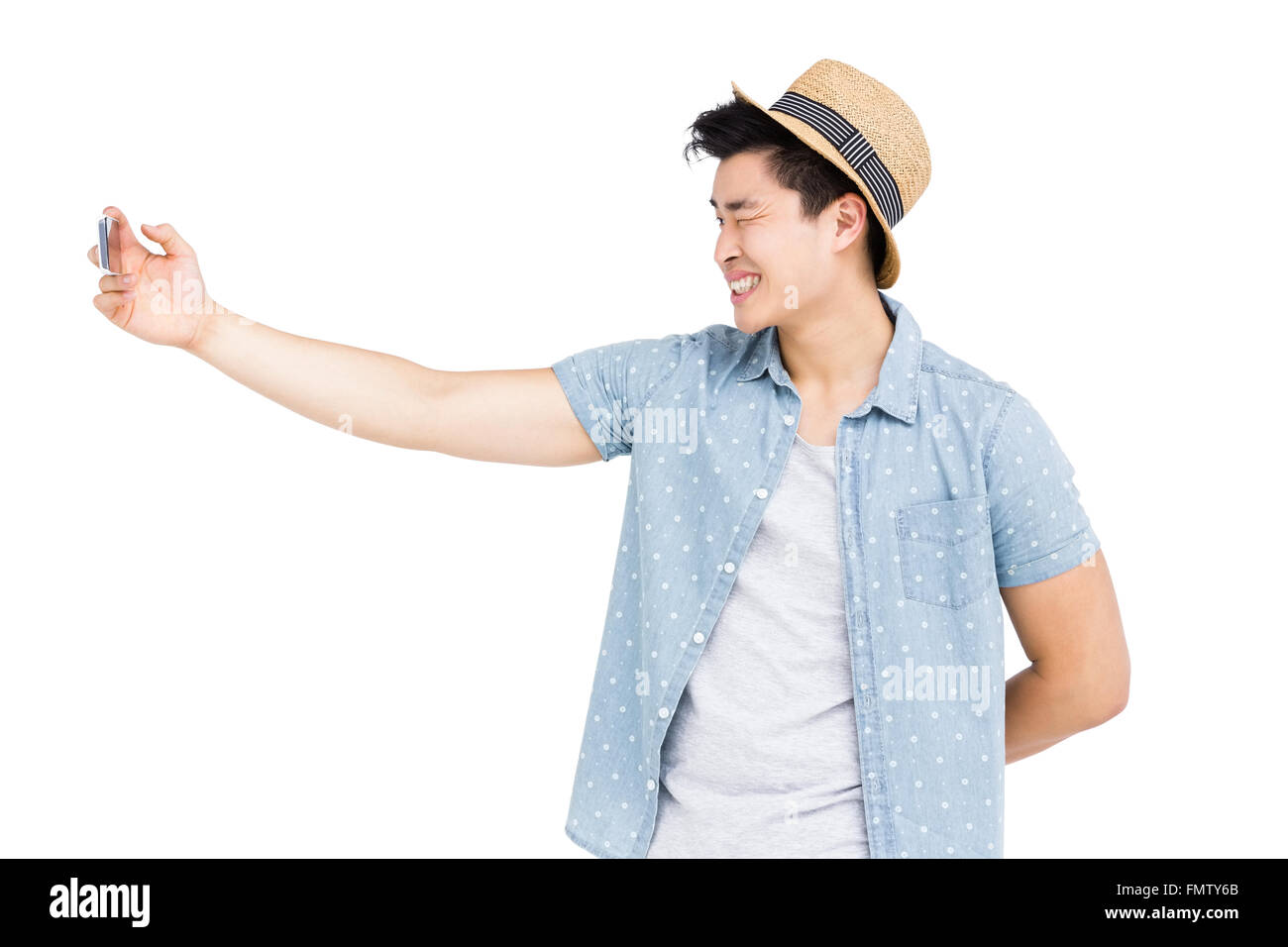 Young man clicking a selfie Stock Photo - Alamy