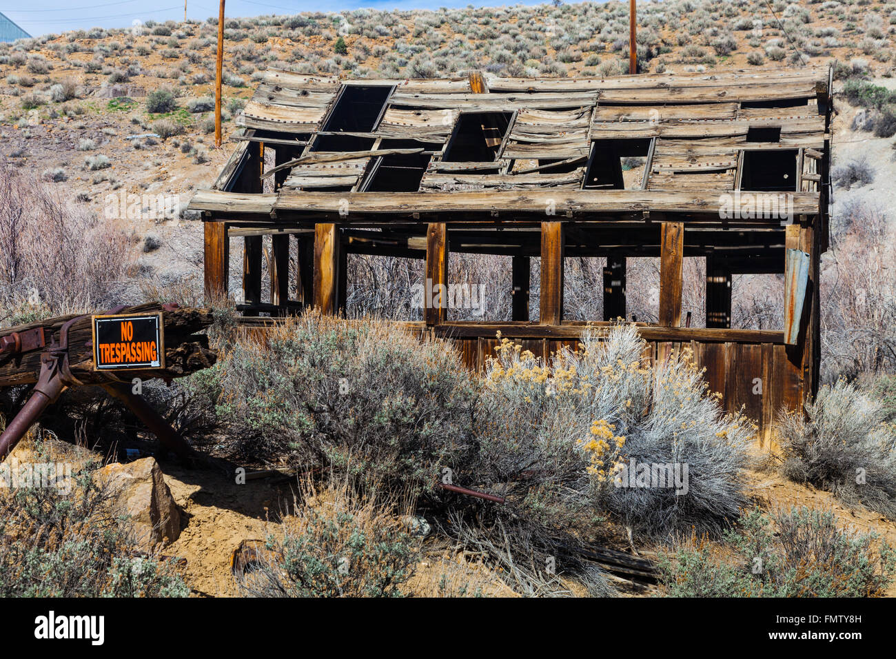 Derelict mining shack in the community of Silver City, Nevada Stock ...
