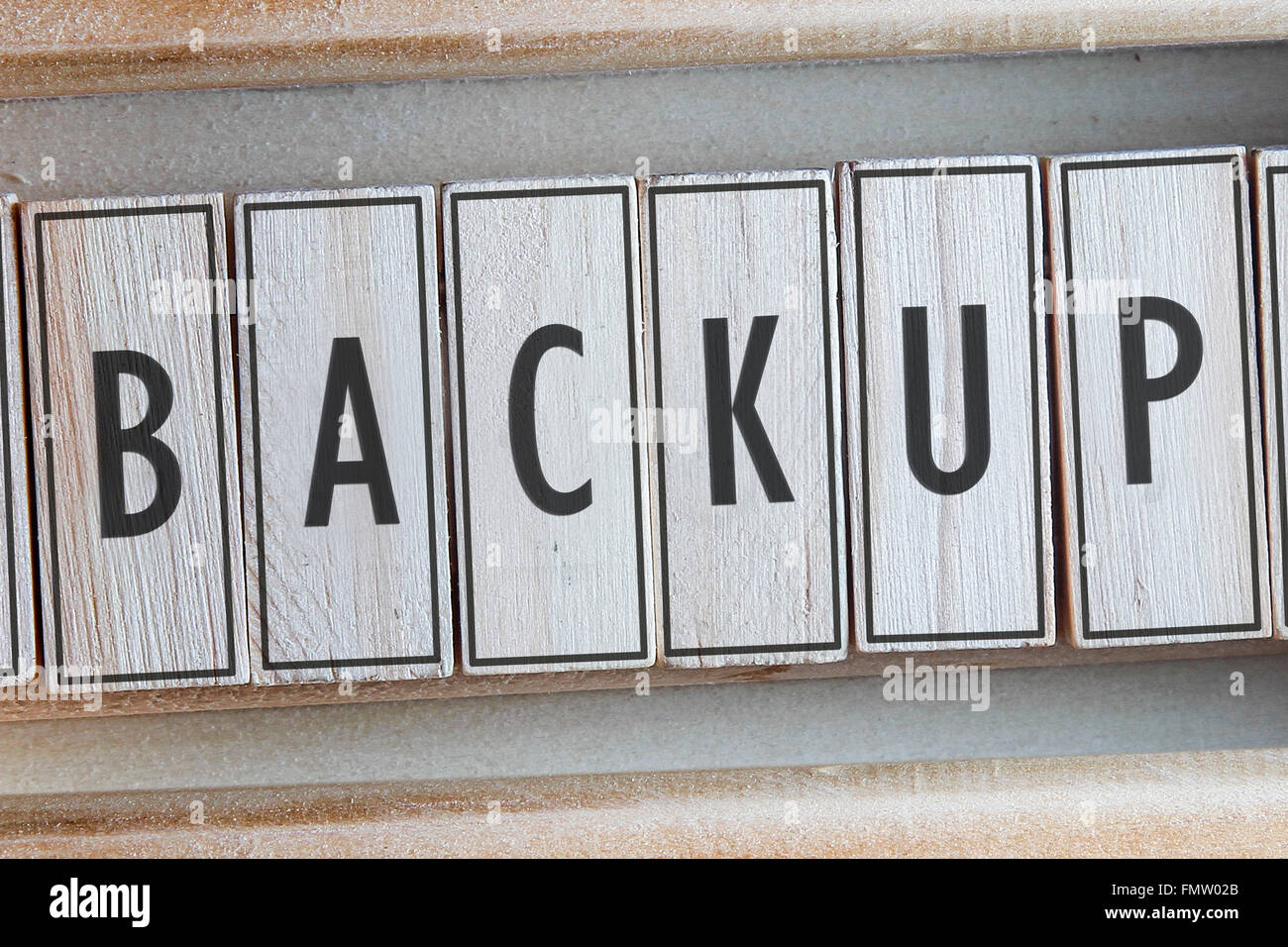 Backup word written on wood Stock Photo - Alamy