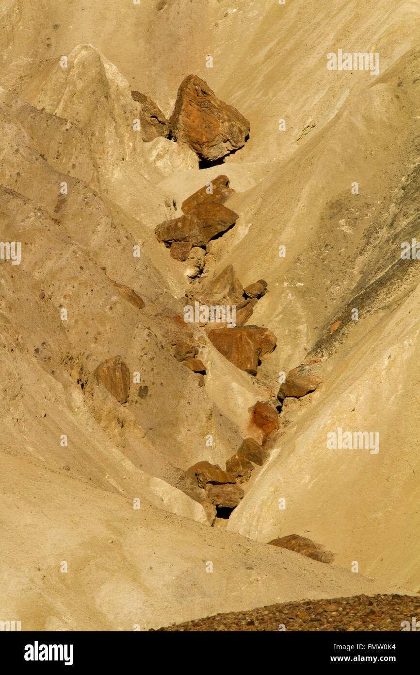 Geologic forms in late afternoon sun along Badwater Road, Death Valley ...