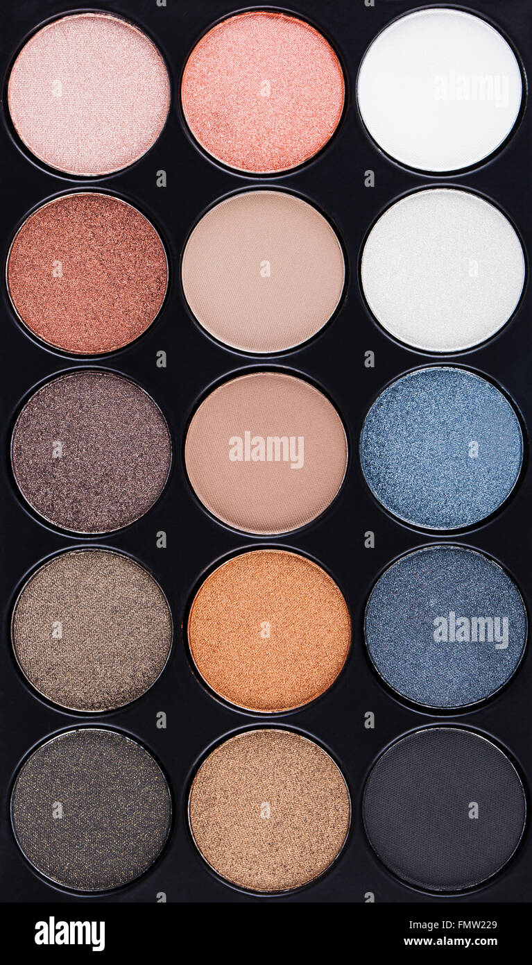 set of decorative cosmetics, Eyeshadow Palette closeup Stock Photo - Alamy