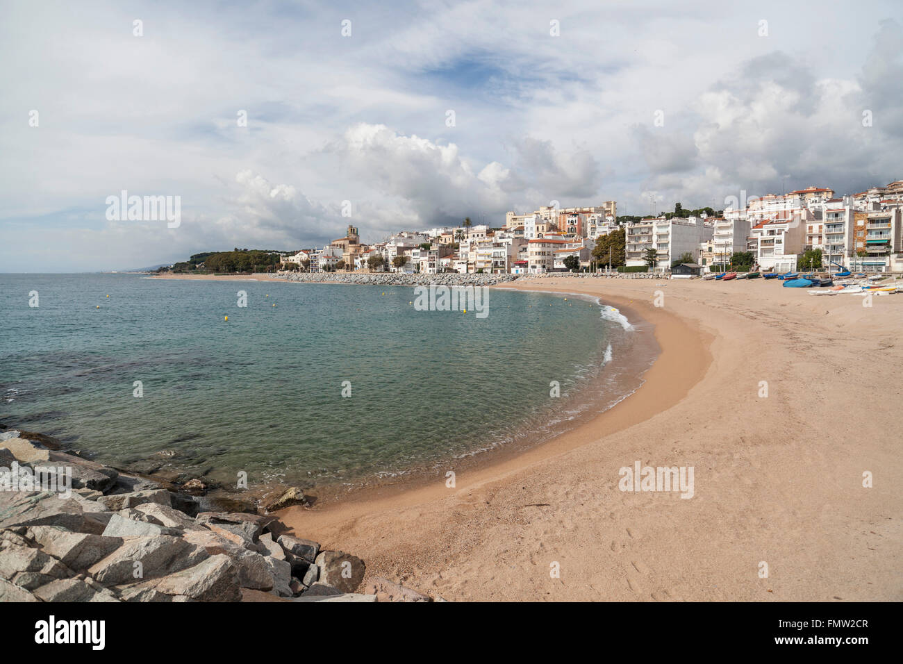 Beach,Sant Pol de Mar, Catalonia, Spain Stock Photo - Alamy