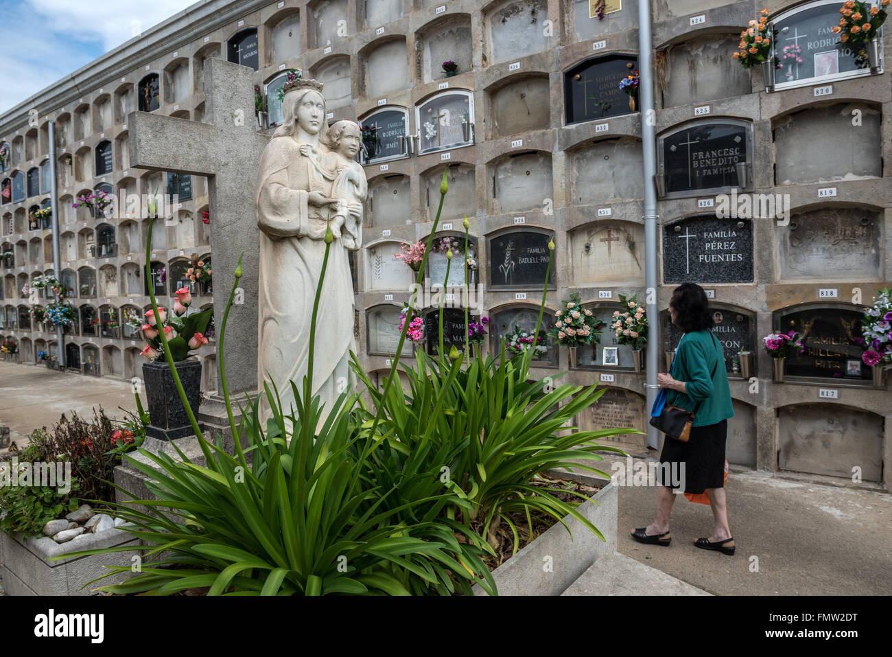 columbarium wall at Poblenou Cemetery - Cementiri de l'Est (East ...