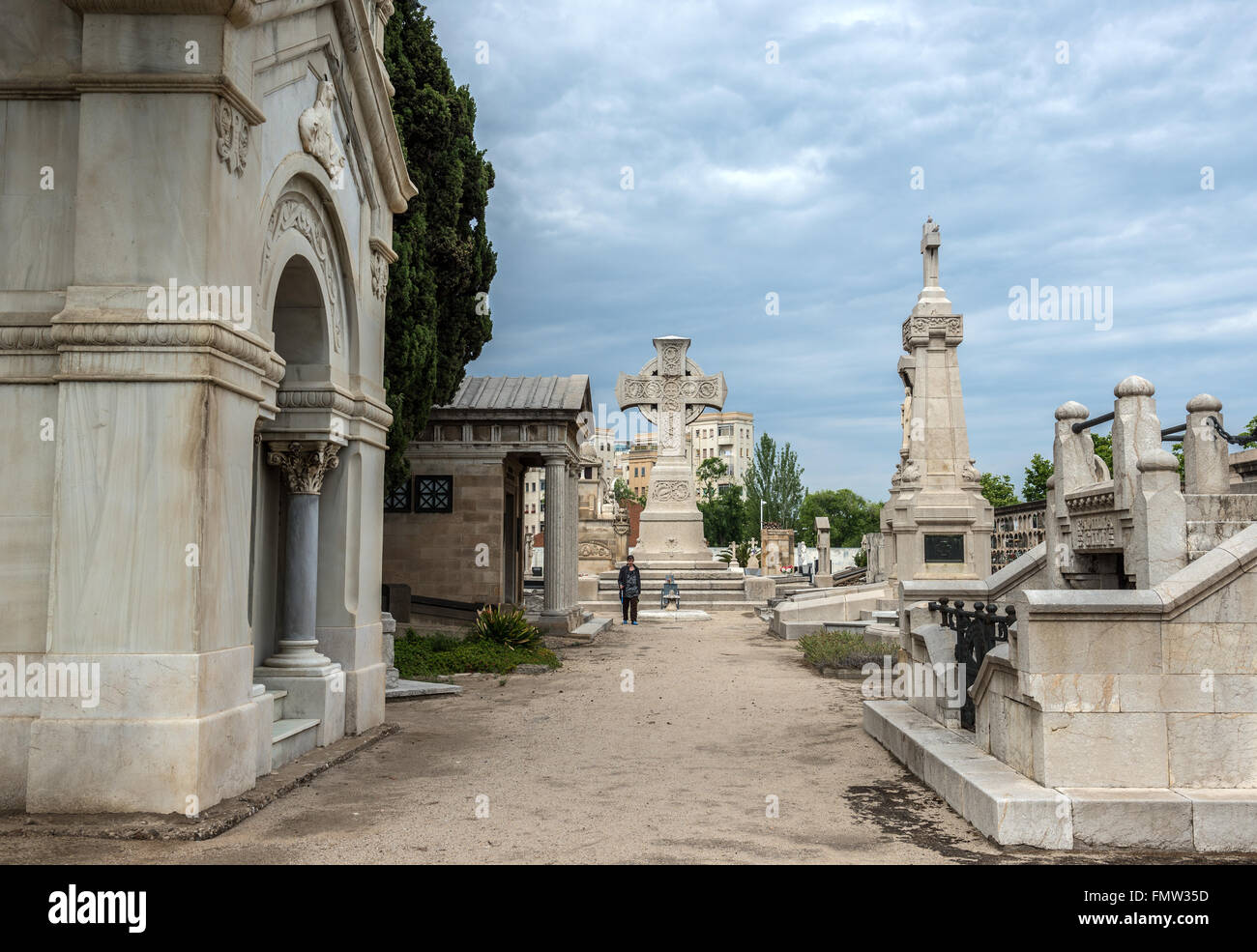Graves at Poblenou Cemetery - Cementiri de l'Est (East cemetery) in ...