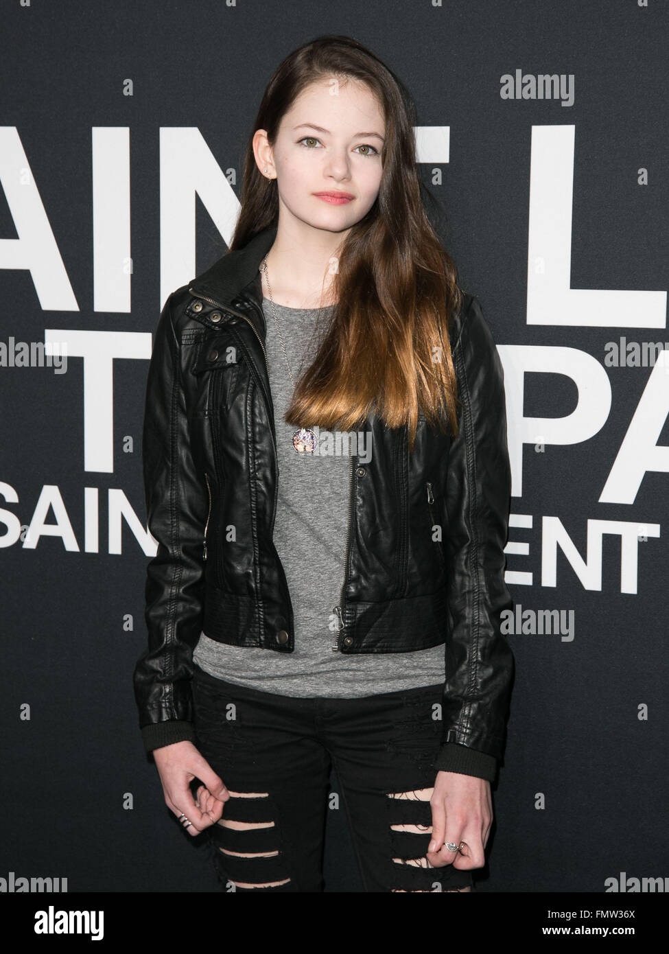 Saint Laurent at Hollywood Palladium - Arrivals Featuring: Mackenzie Foy Where: Los Angeles ...