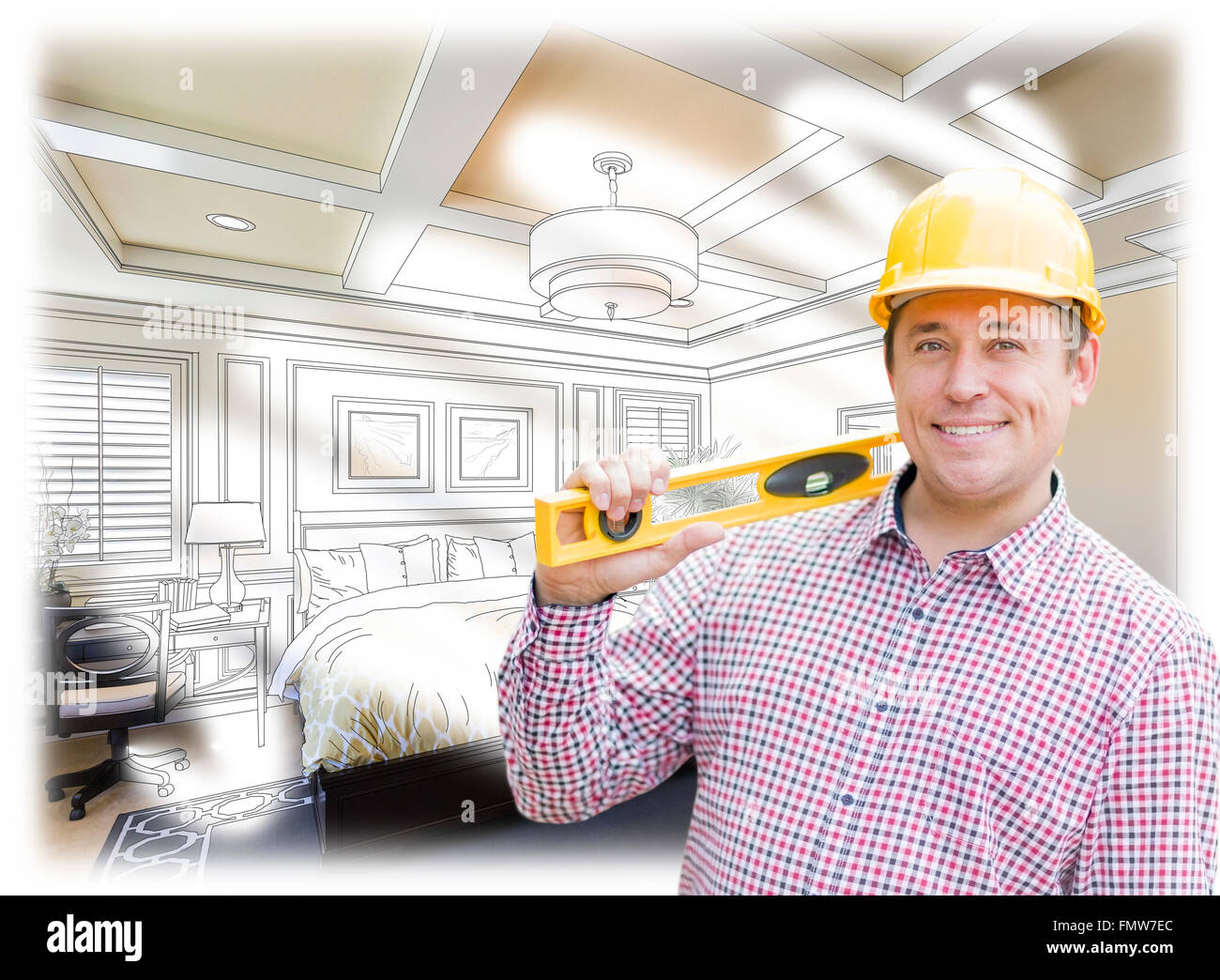 Contractor inside room drawing hi-res stock photography and images - Alamy