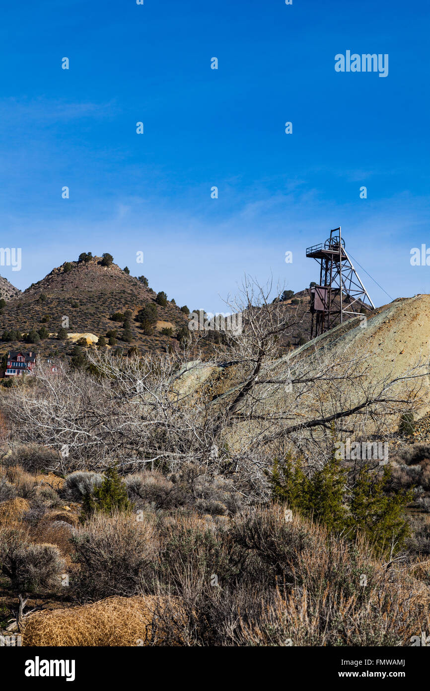 Mining scene in the old town of Silver City, Nevada Stock Photo - Alamy
