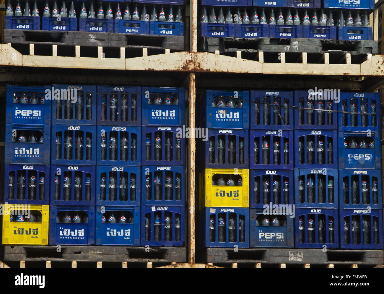 Pepsi boxes in Bangkok Thailand Stock Photo - Alamy