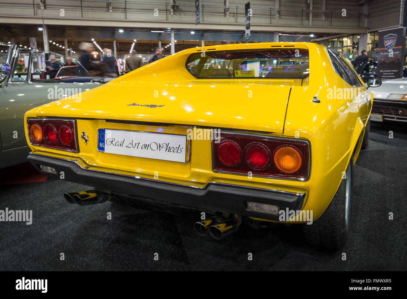 Sports car Ferrari 308 GT4 Dino, 1977. Rear view Stock Photo - Alamy