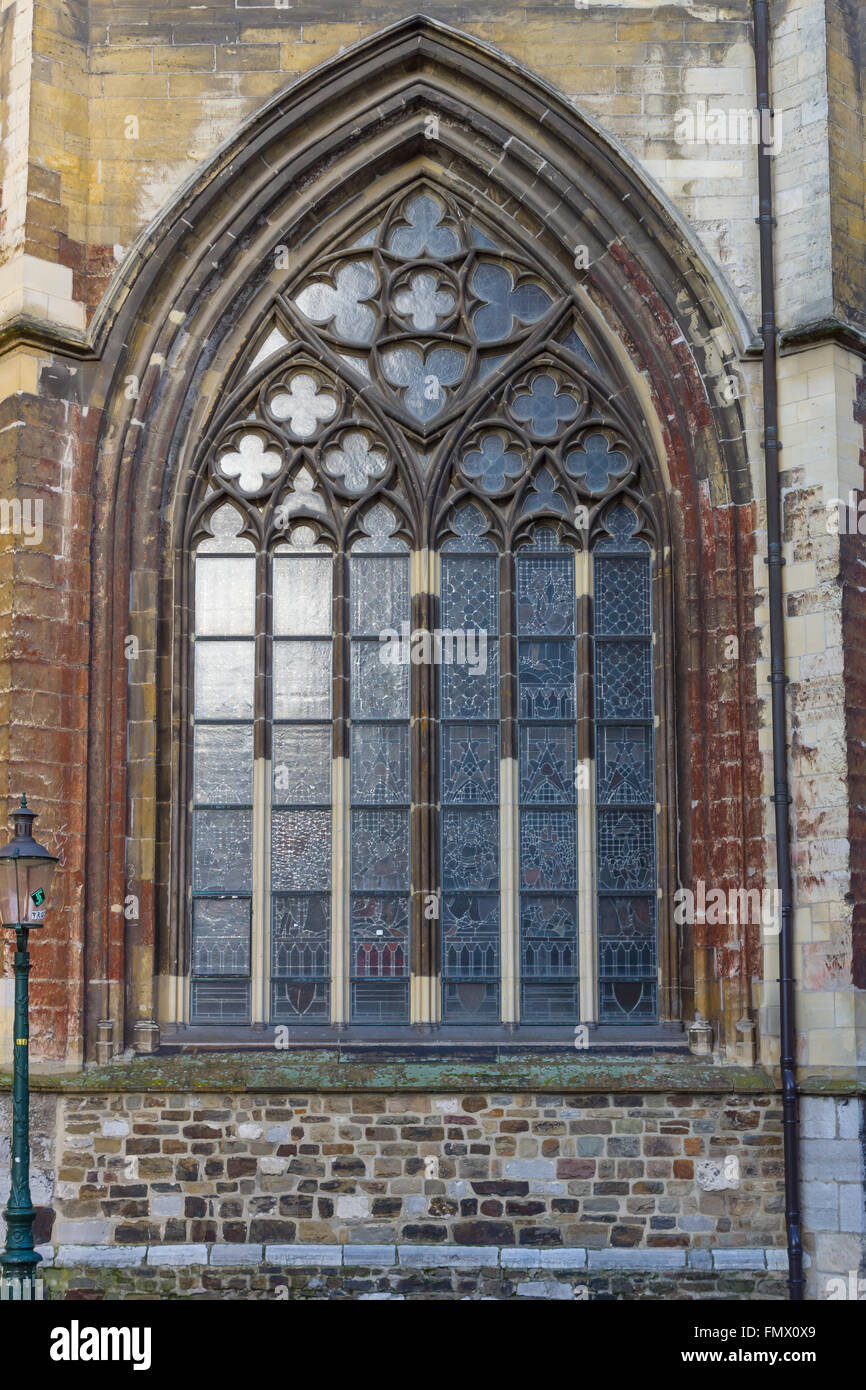 Antique stained glass window in a Gothic style Stock Photo - Alamy