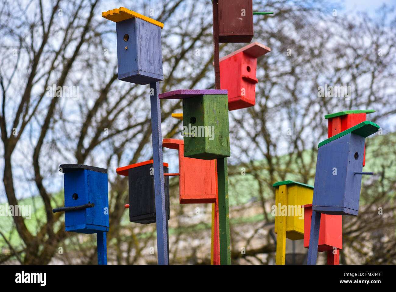 Decorative bird boxes hi-res stock photography and images - Alamy