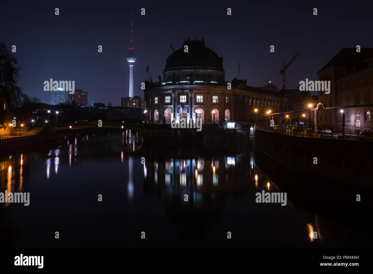 BERLIN - MARCH 05, 2016: The Bode Museum at night. State Art Museum ...
