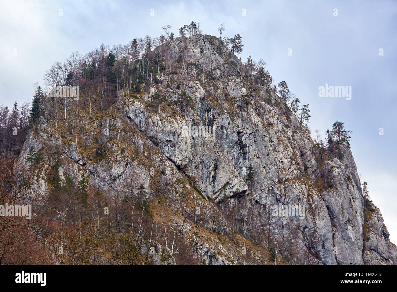 Landscape with the peak of a rocky limestone mountain Stock Photo - Alamy
