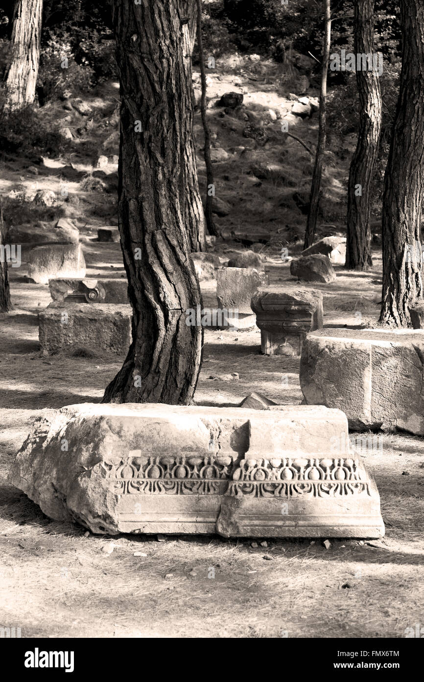 Destroyed column in black and white hi-res stock photography and images ...