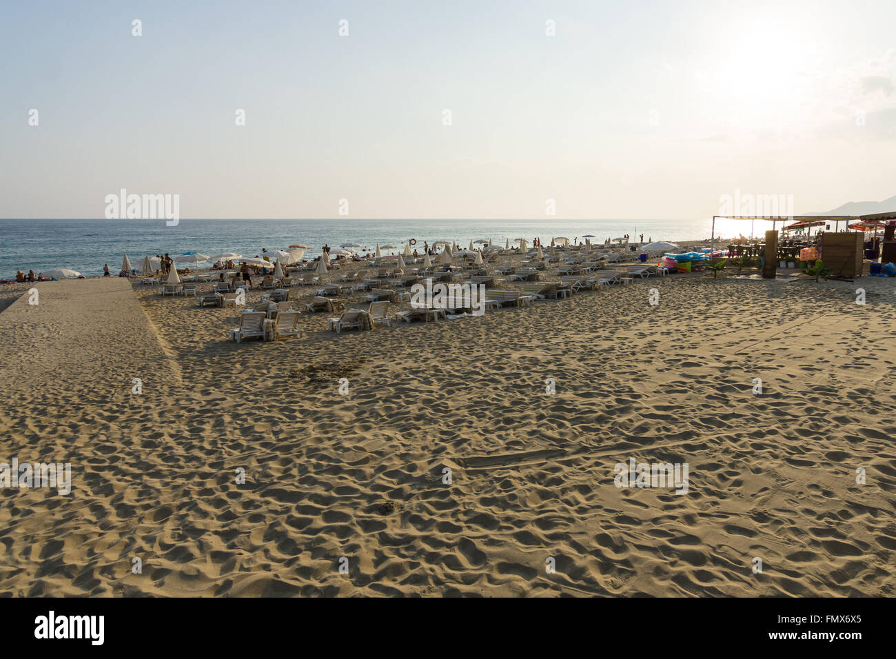 The famous sandy beach of Cleopatra at sunset Stock Photo - Alamy