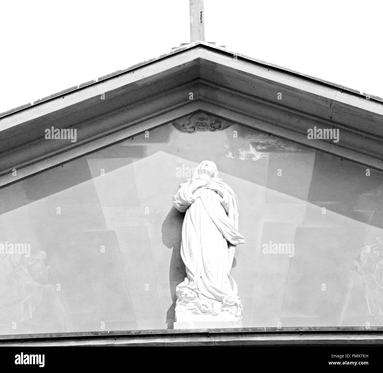 marble in old historical construction italy europe milan and statue ...