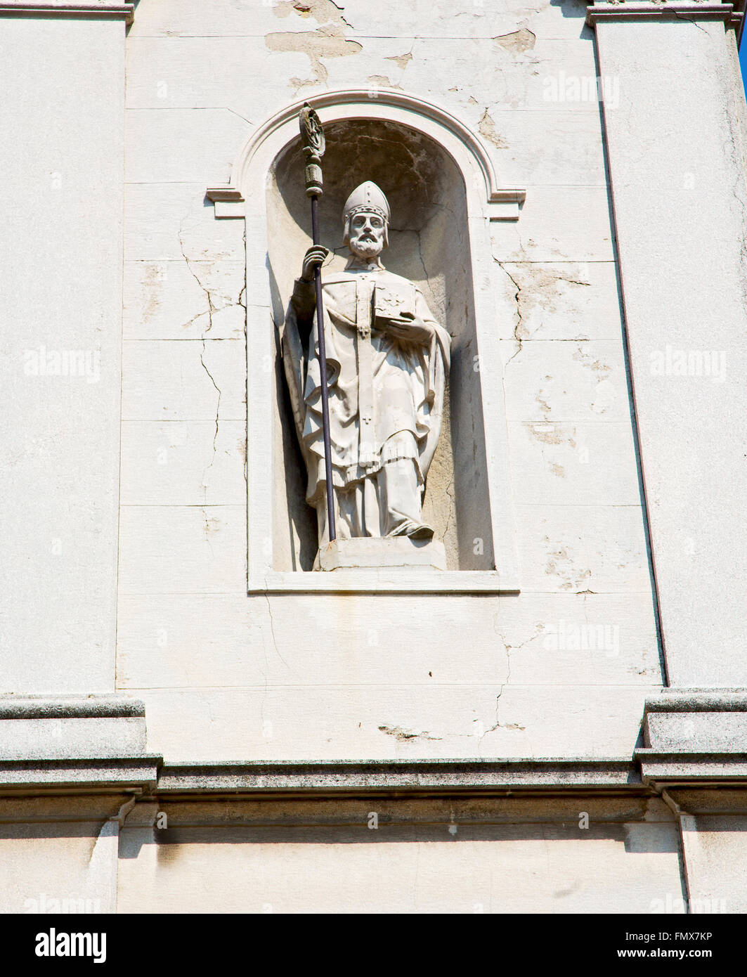 marble in old historical construction italy europe milan and statue ...