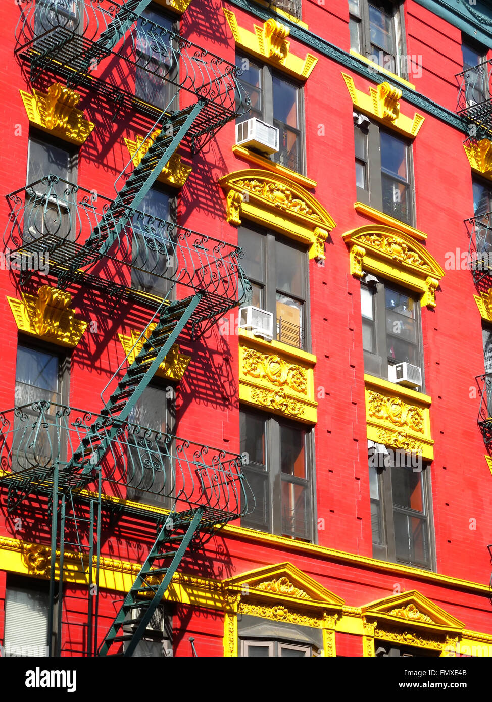 Colored front of building Stock Photo - Alamy