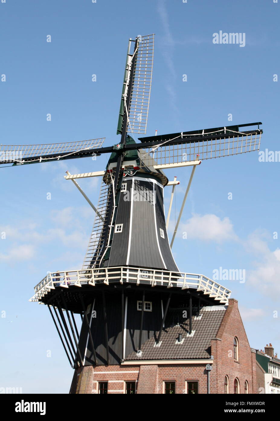 Windmill "De Adriaan from 1779 in Haarlem. The Netherlands Stock Photo ...