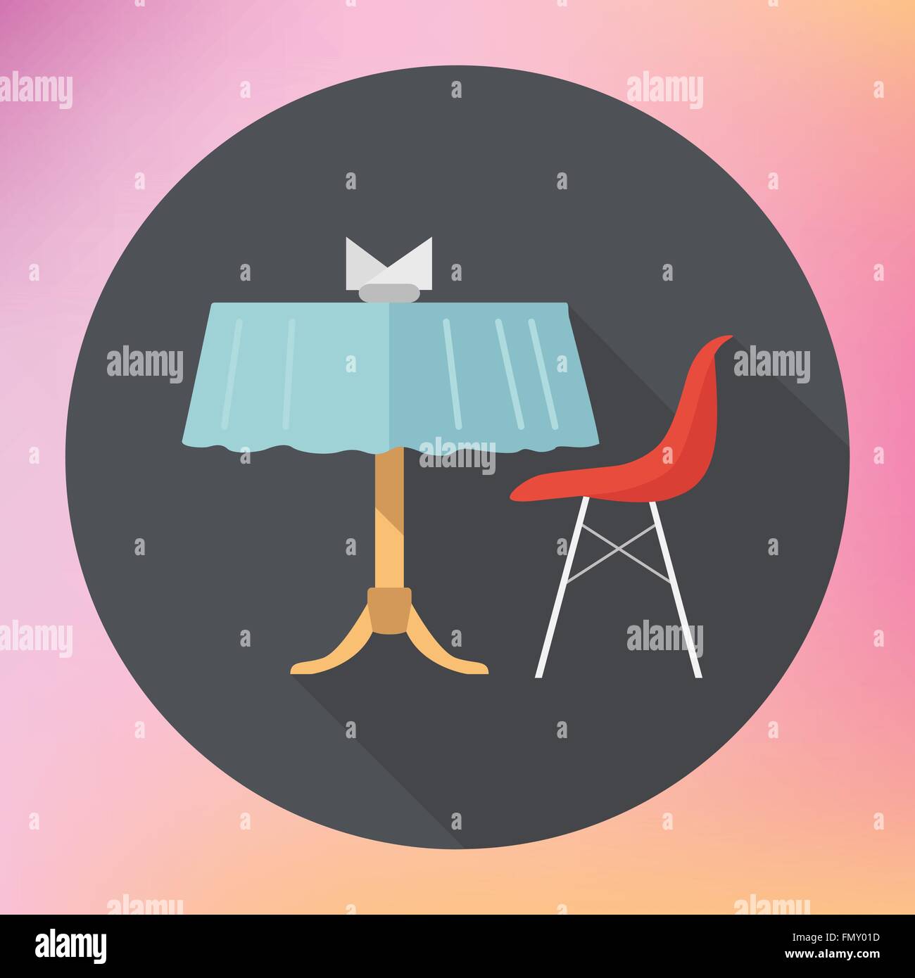 table chair napkins vector flat Stock Vector Image & Art - Alamy