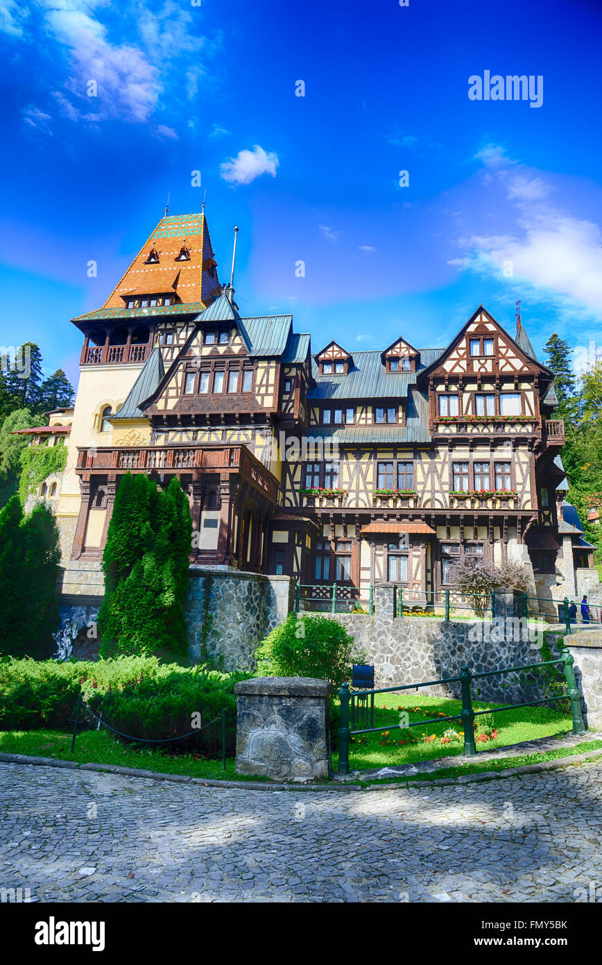 Great Pelesh castle in Sinaia, Romania.HDR image Stock Photo - Alamy