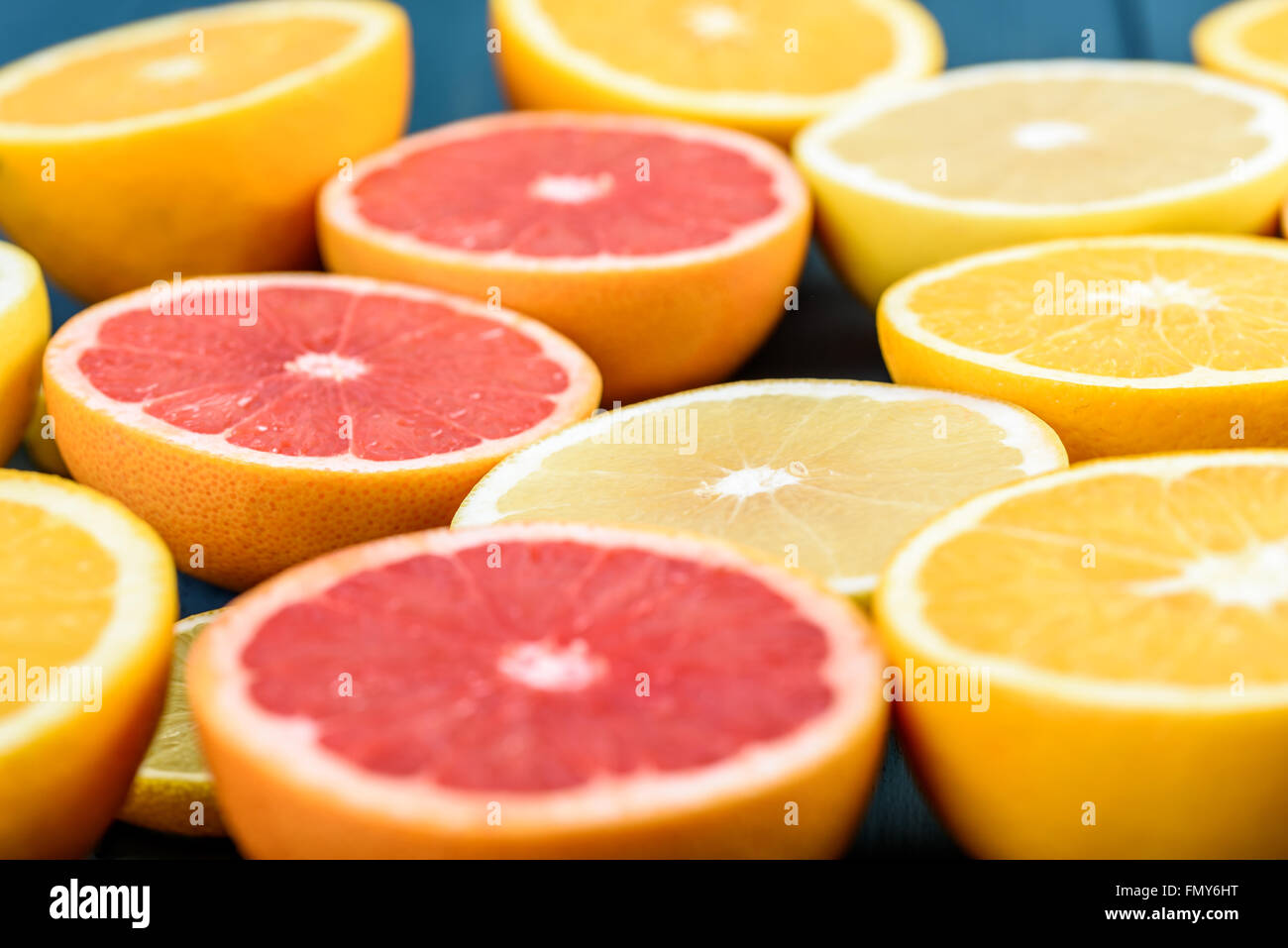 Orange, Grapefruit And Lemon Citrus Fruit Slices Stock Photo - Alamy