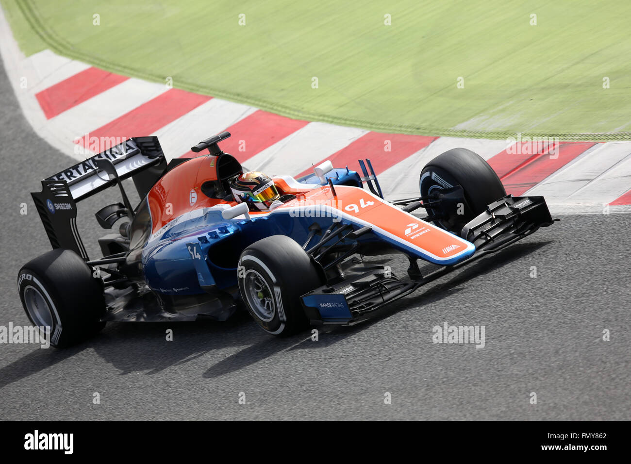 German Formula One driver Pascal Wehrlein of Manor Racing steers the ...