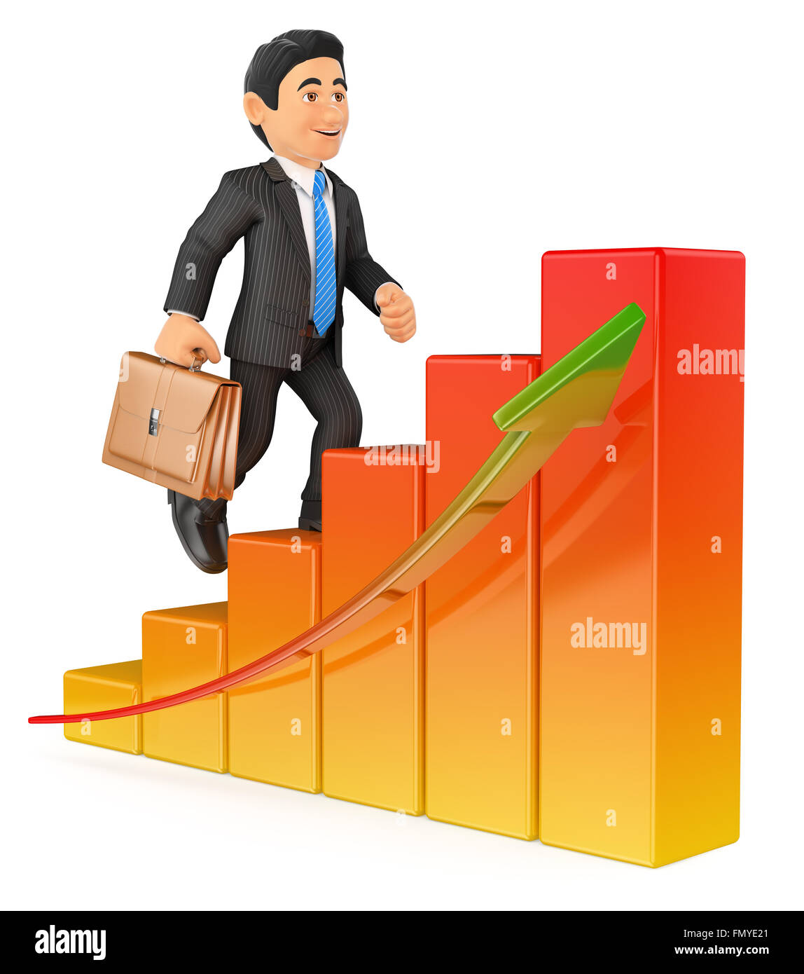 Man climbing bar chart hi-res stock photography and images - Alamy