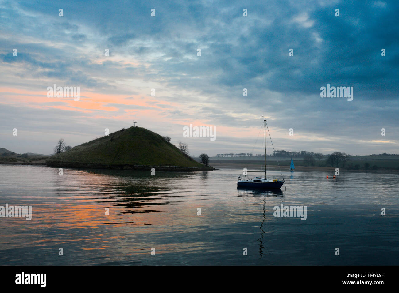 The River Aln at Alnmouth just short of reaching the North Sea Stock ...