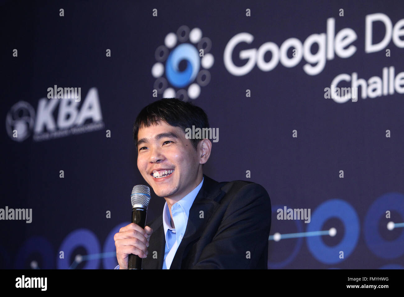 Seoul, South Korea. 13th Mar, 2016. South Korean professional Go player ...