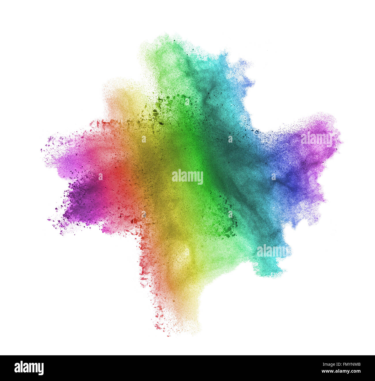 Gradient colorful powder splash isolated on white background Stock ...