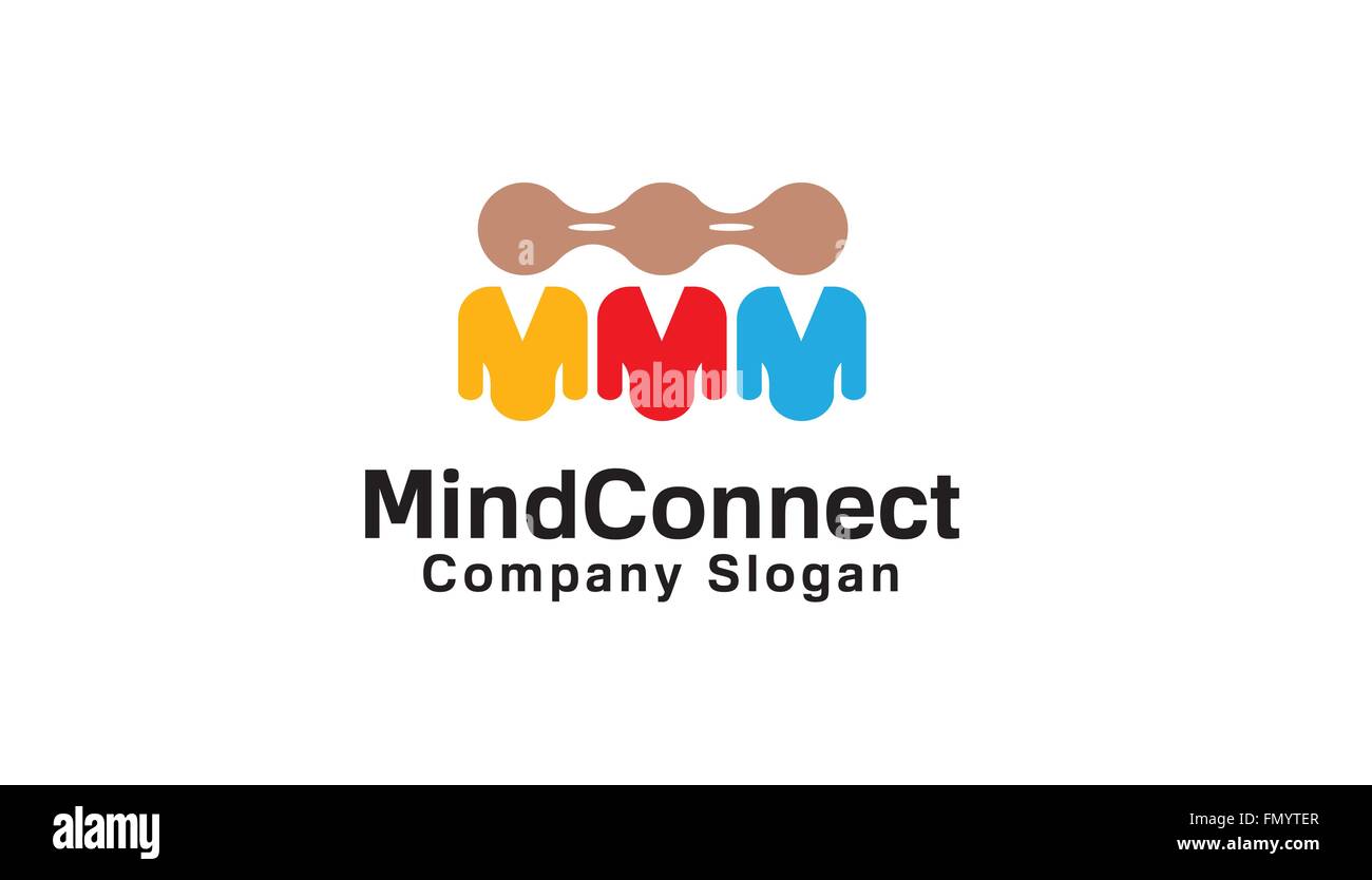 Mind Connect Three People Connection Logo Vector Symbol Design ...