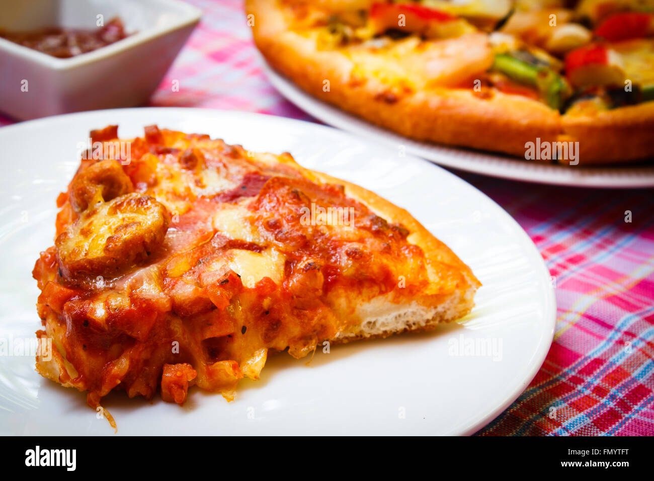 Homemade pizza ready to eat, fast food Stock Photo - Alamy