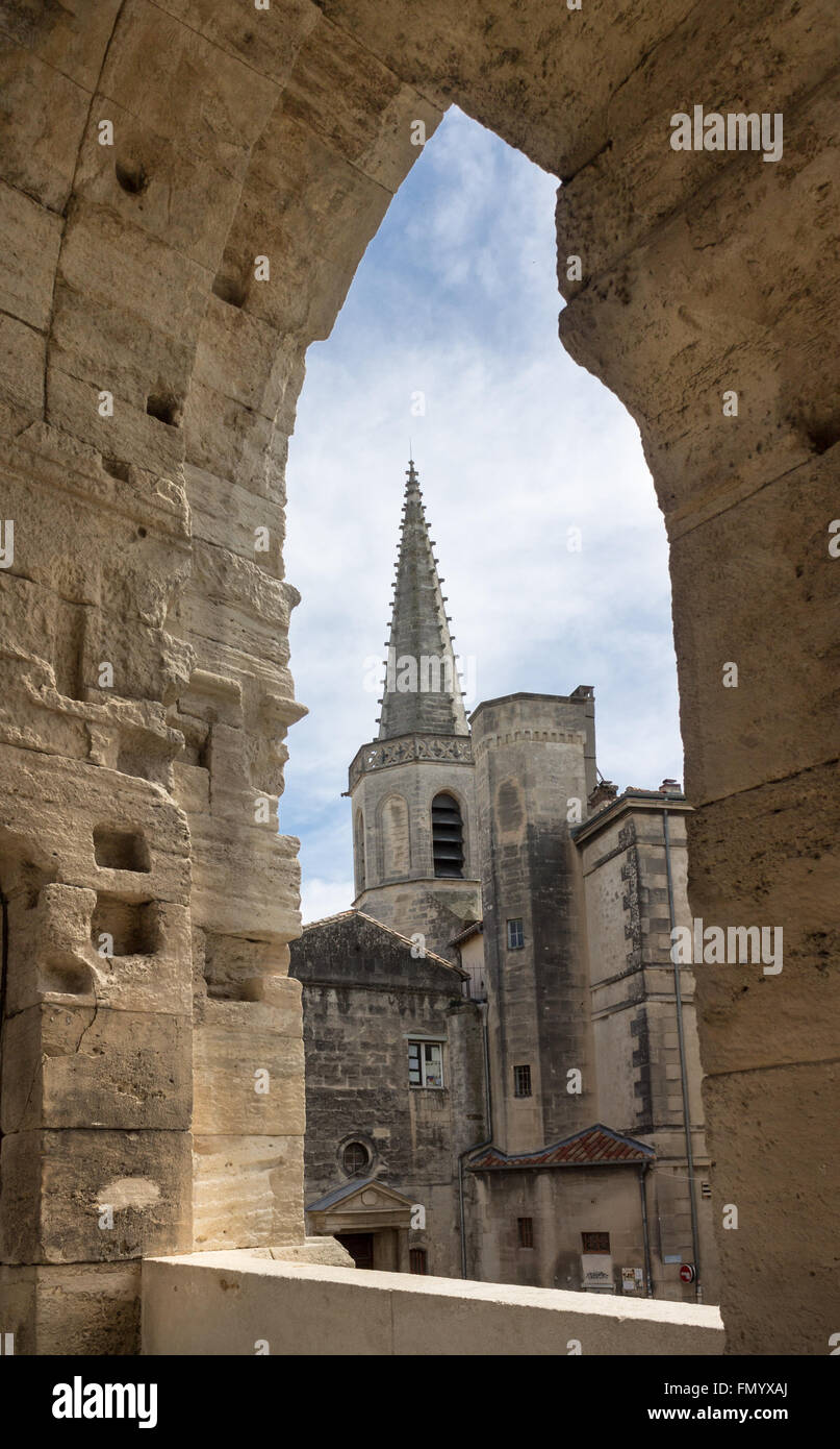 Medieval Tower Roman Arena Arles Provence France Stock Photo - Alamy